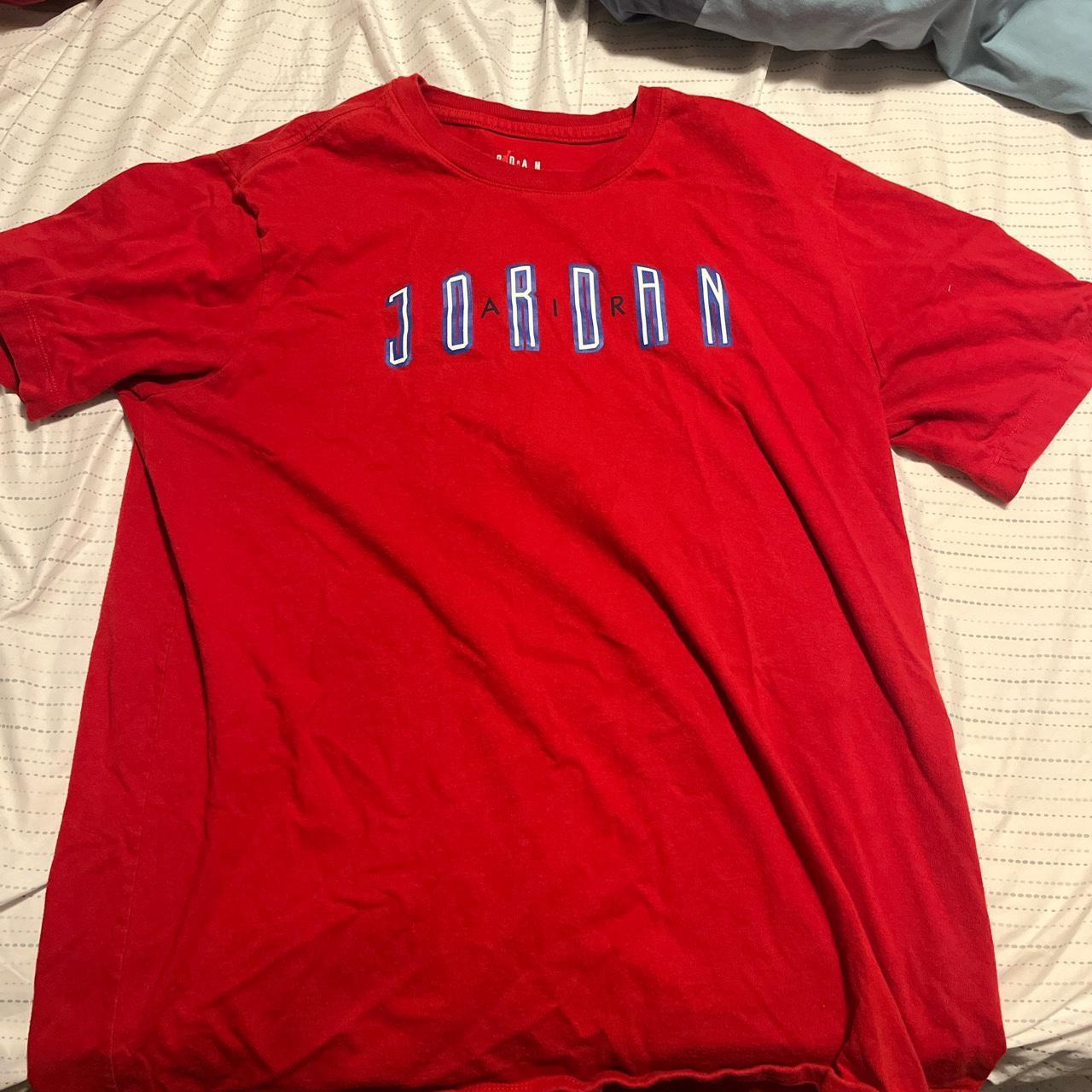 Red jordan T shirt - Depop