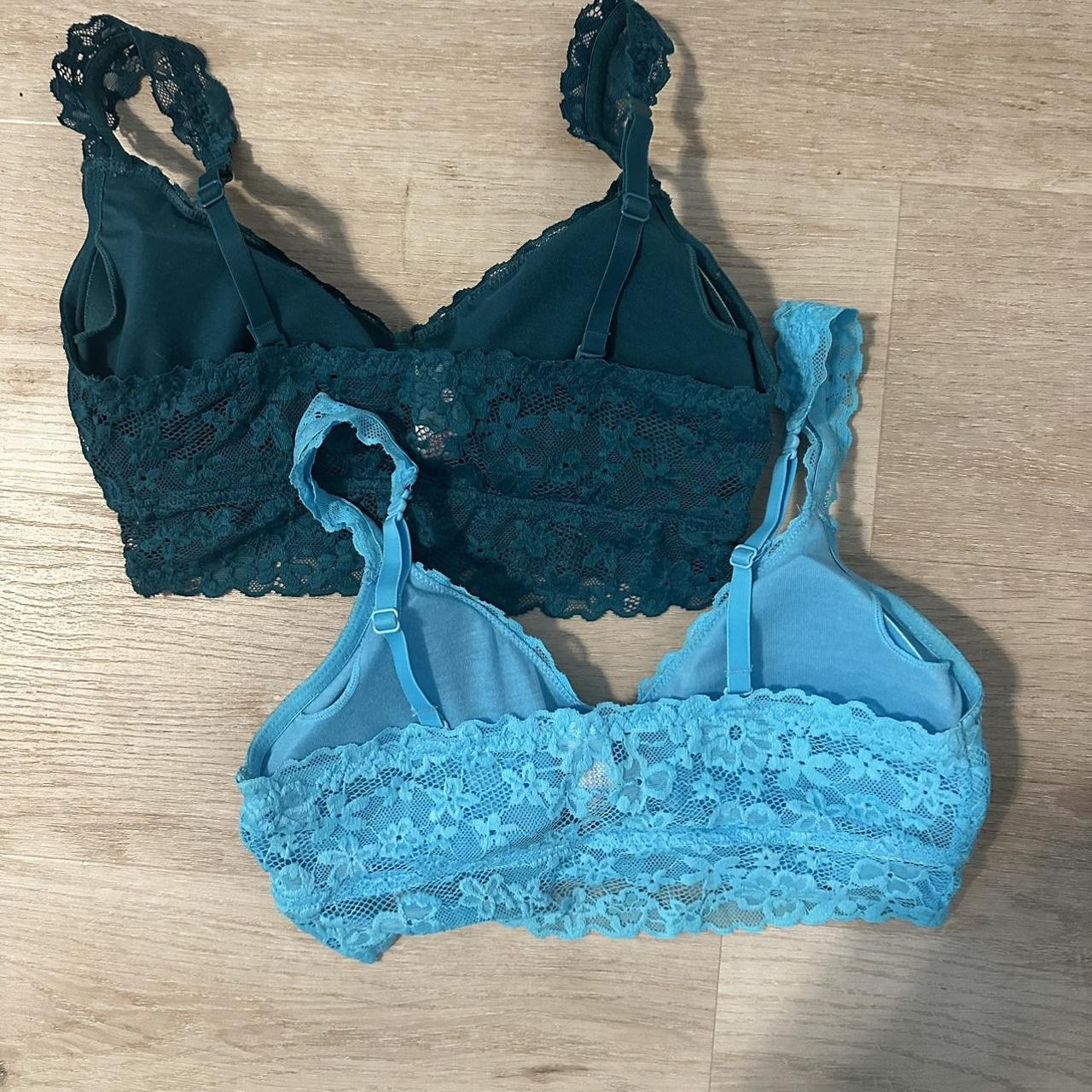 Lace bralettes with built in padding in size Medium.... - Depop