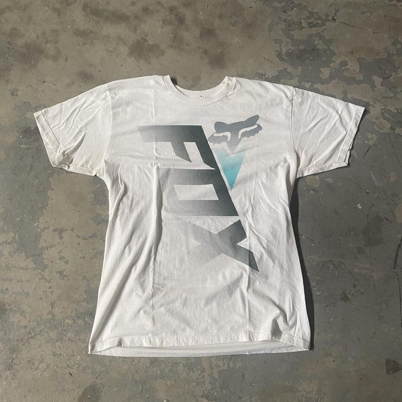 Y2K Fox Racing white t shirt Size: Large No flaws... - Depop