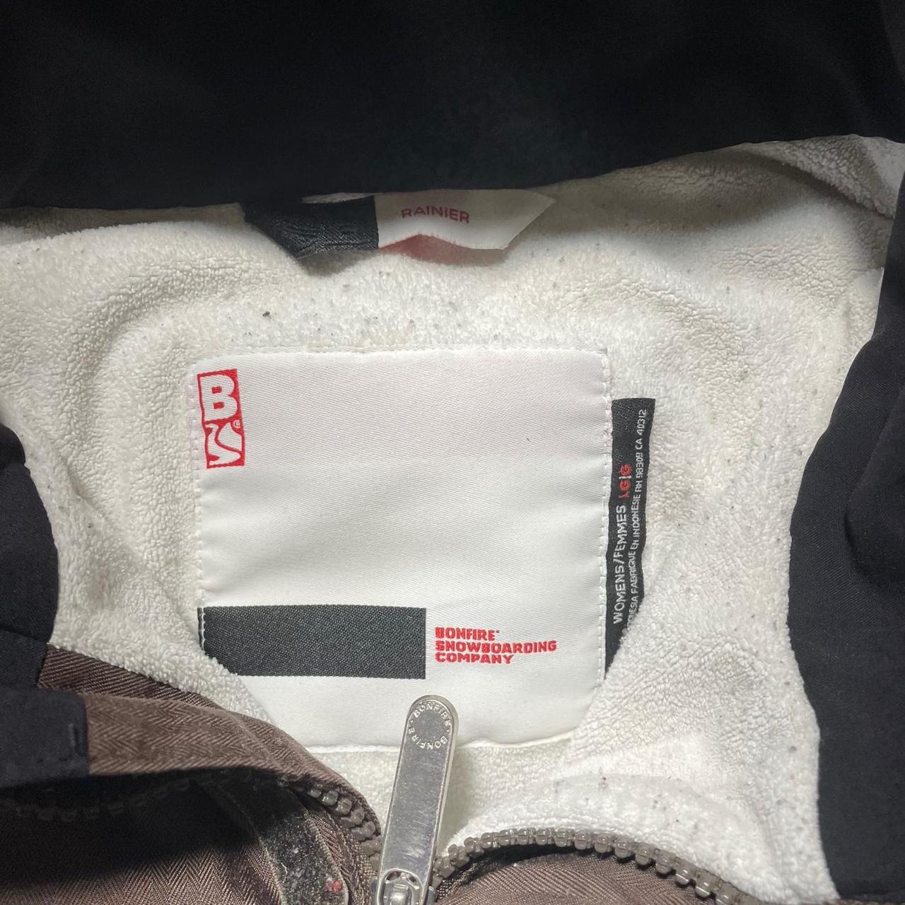 Brown and cream vintage Bonfire snowboarding jacket... | Depop