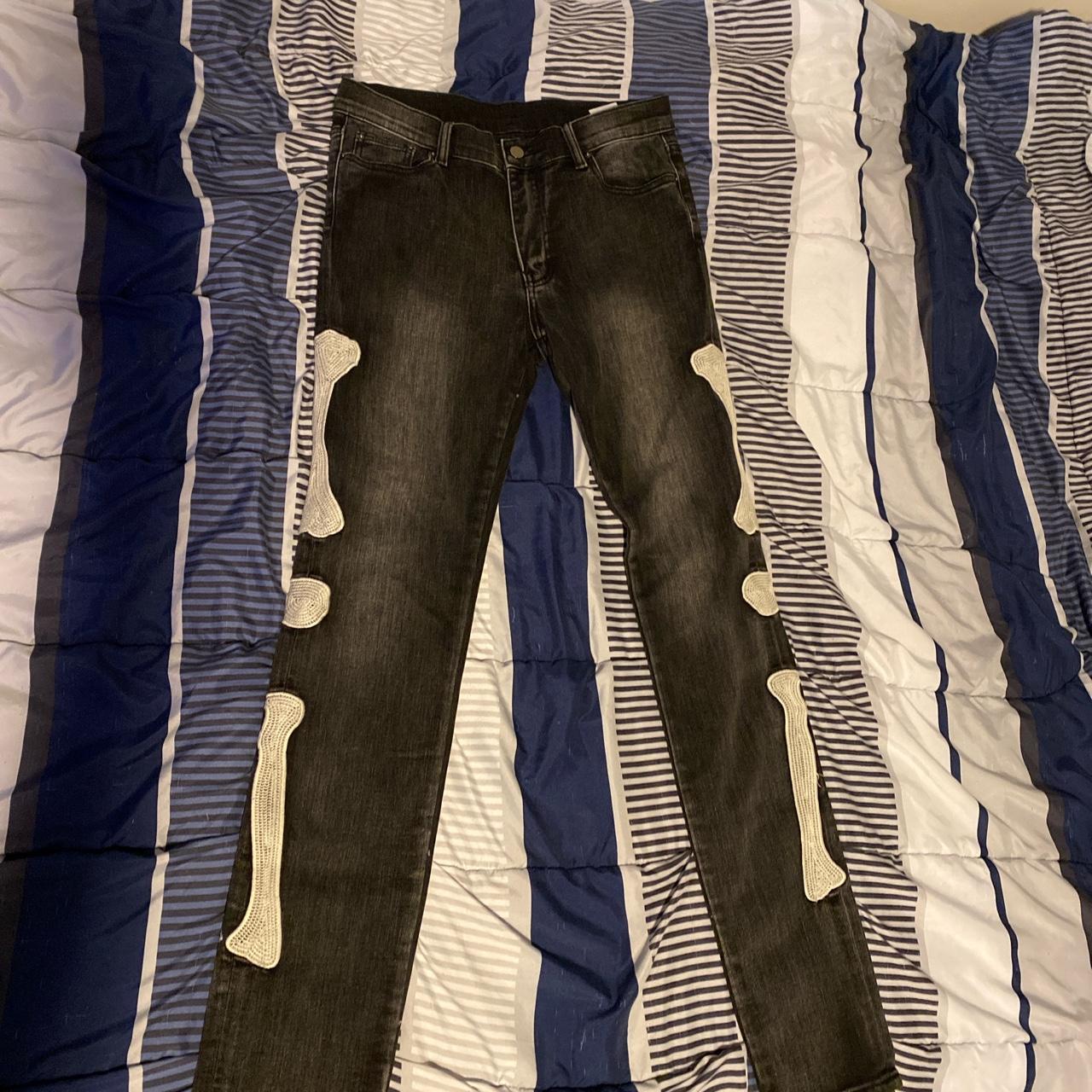 MNML SKELETON JEANS **CHEAPEST** - BRAND NEW, NEVER... - Depop