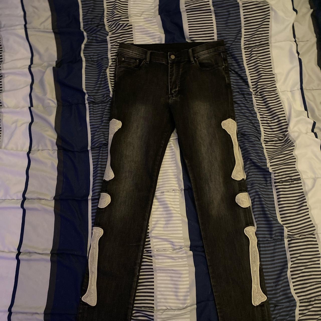 MNML SKELETON JEANS **CHEAPEST** - BRAND NEW, NEVER... - Depop