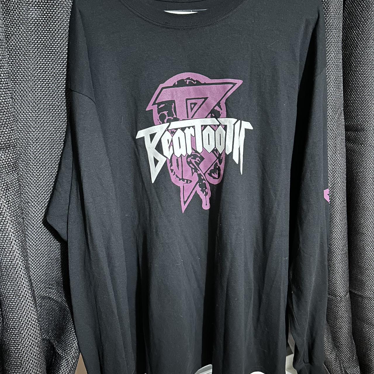 Extra large purple beartooth band logo long t shirt - Depop