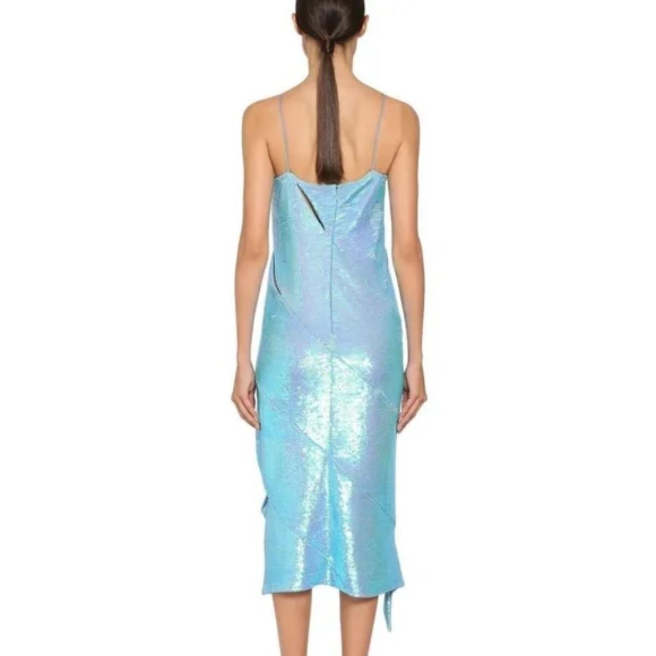 Off-White TURQUOISE Sequin dress tailored to fit... - Depop