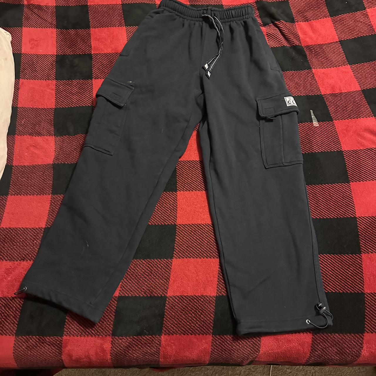 Navy Blue Pro club size Medium Cargo Sweatpants - Depop