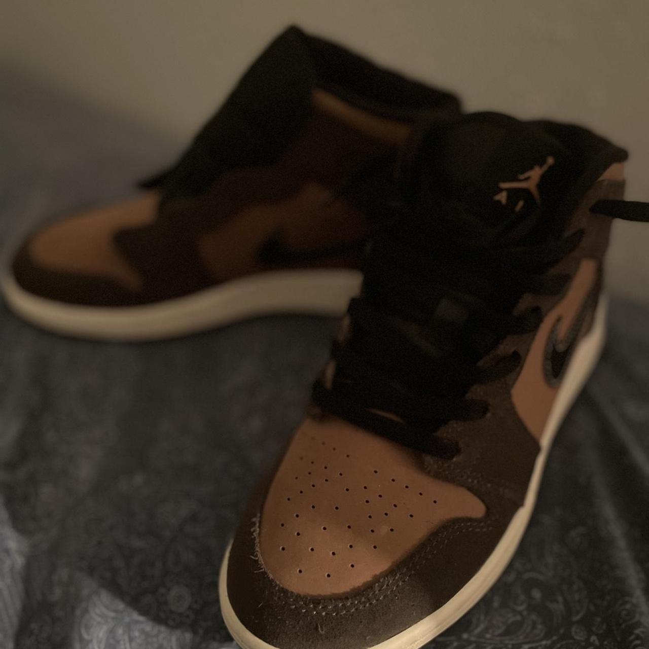 Air Jordan 1 Mid SE Dark Chocolate Brown and black... - Depop