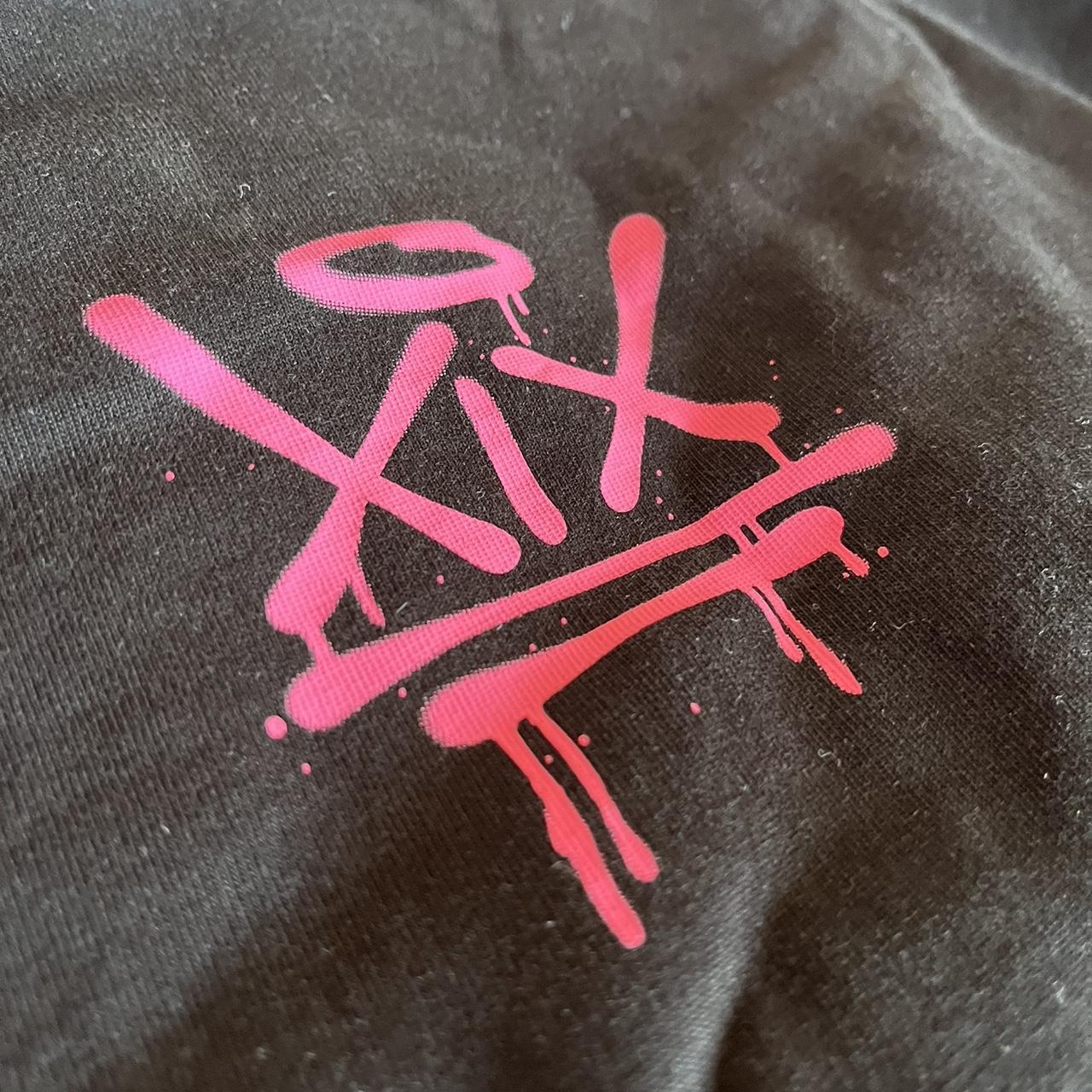 SDMN CLOTHING pink graffiti tee size small worn once... - Depop