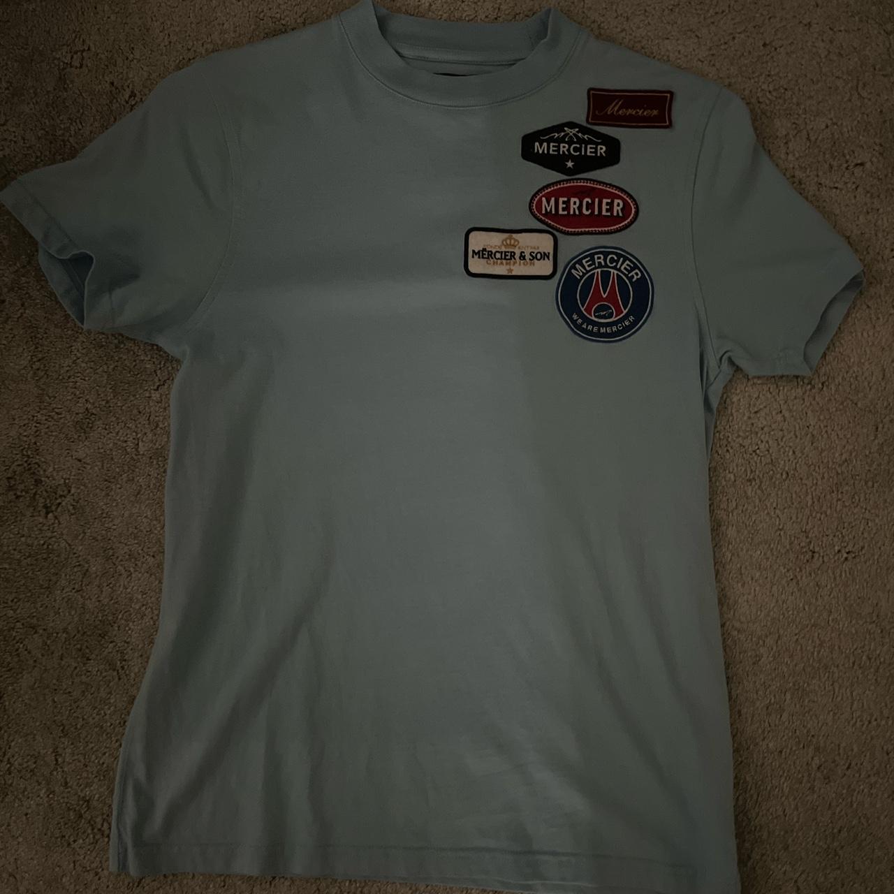 Baby blue mercier t shirt - Depop