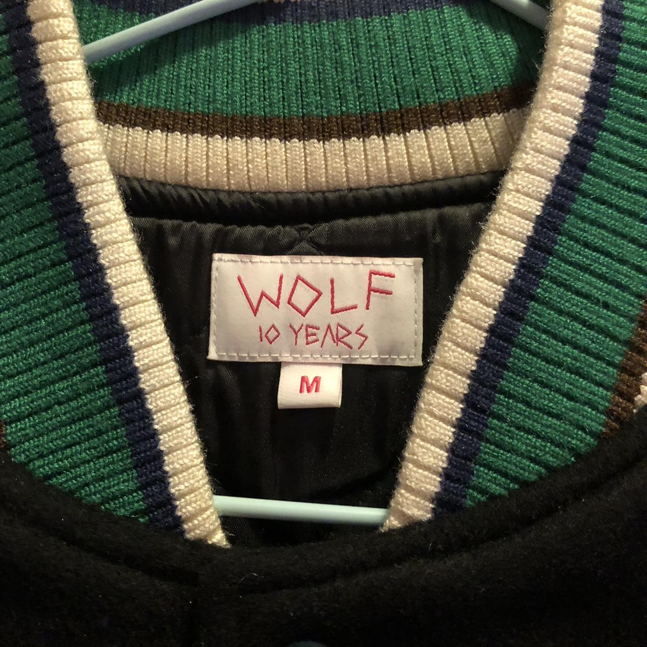 Medium T Letterman Jacket Wolf 10 Year Anniversary... - Depop