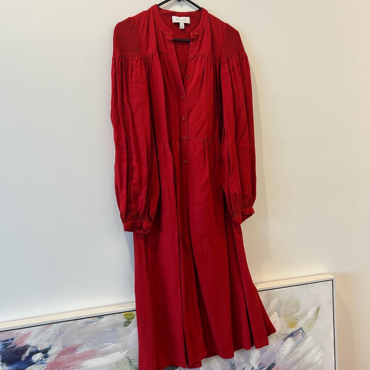 Beautiful red Witchery dress. Size 4 (but fits a... - Depop