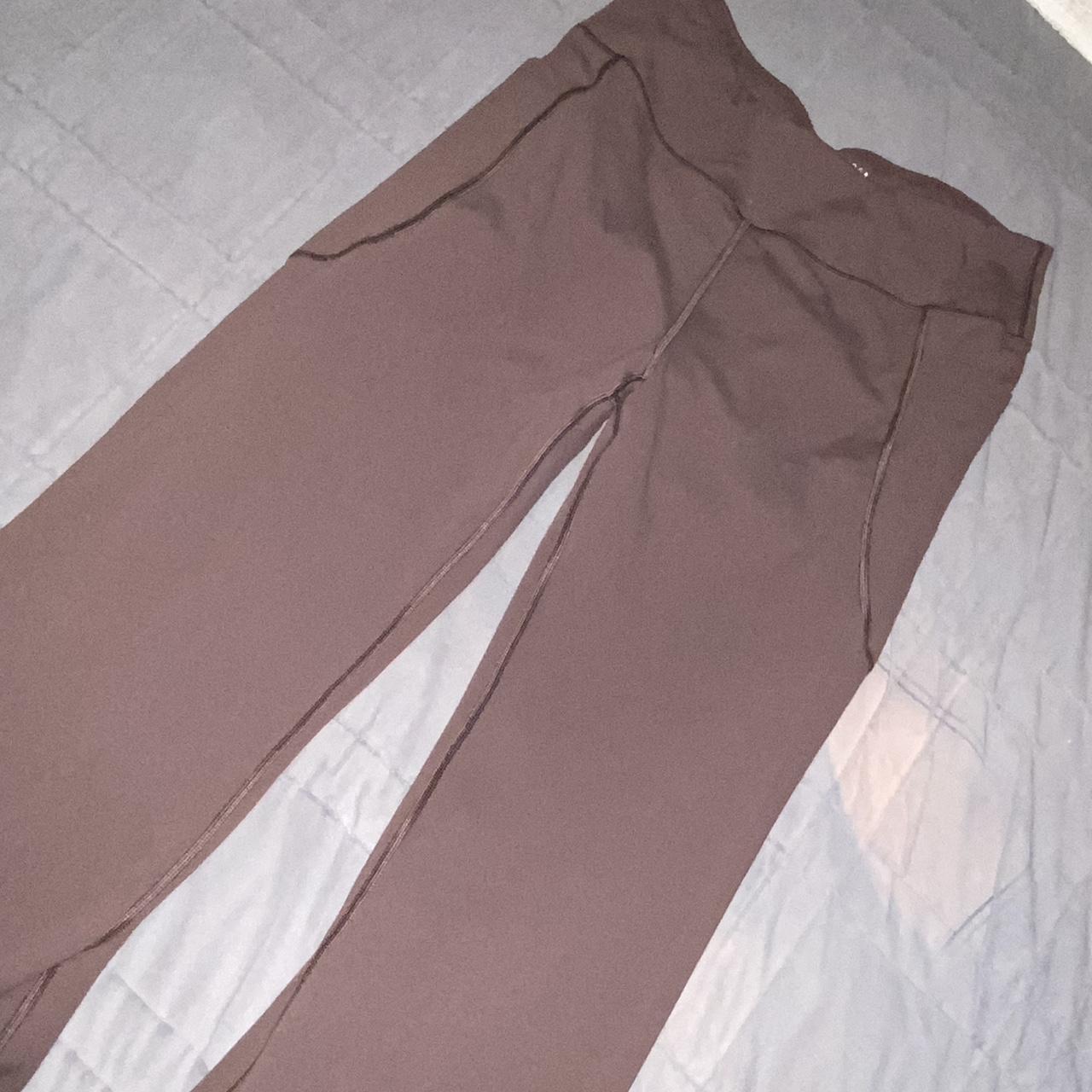 Brown Flare Yoga Pants size XL - Depop