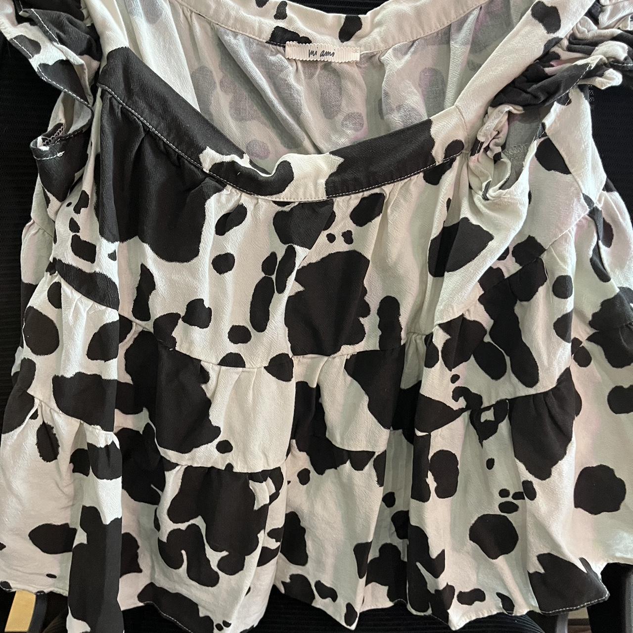 Mi Ami Cow Print Blouse Depop