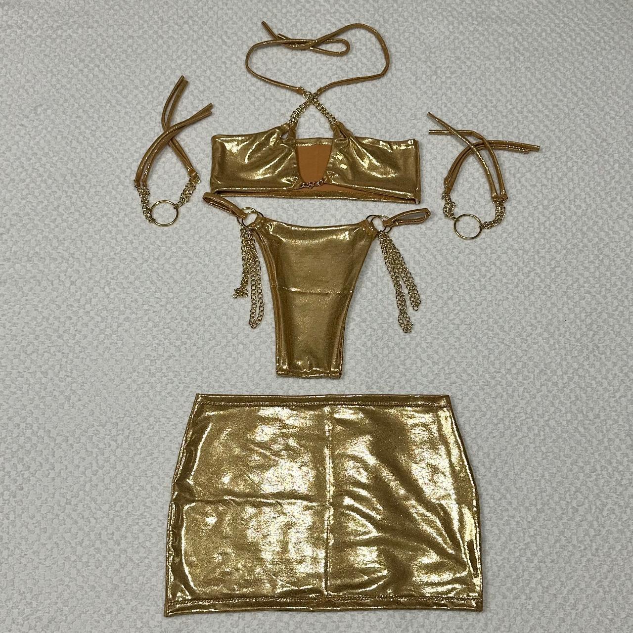 Gold custom Euphoric Rave Wear Athena set. Includes... - Depop