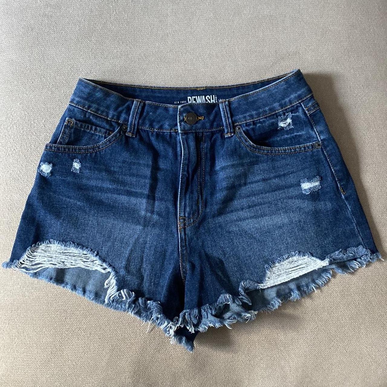 High Rise Denim Ripped Shorts #denim #denimshorts... - Depop