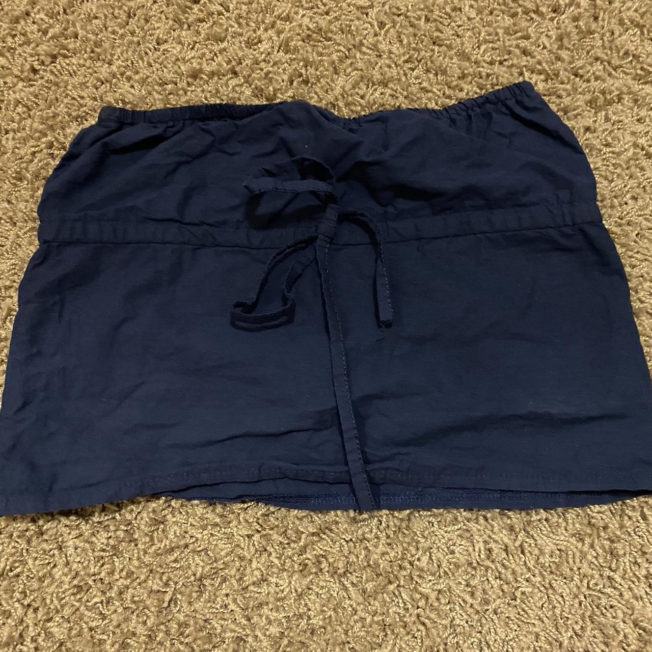 cute edikted navy blue tube top Size xs-s Just don’t... - Depop