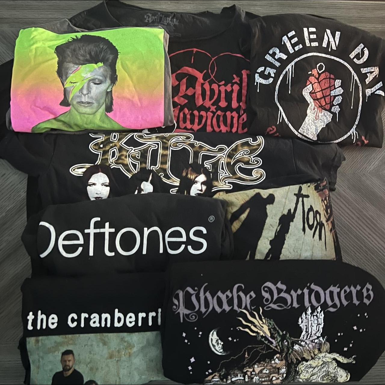 Band/Music Tee bundle. Neck is cut for off the... - Depop
