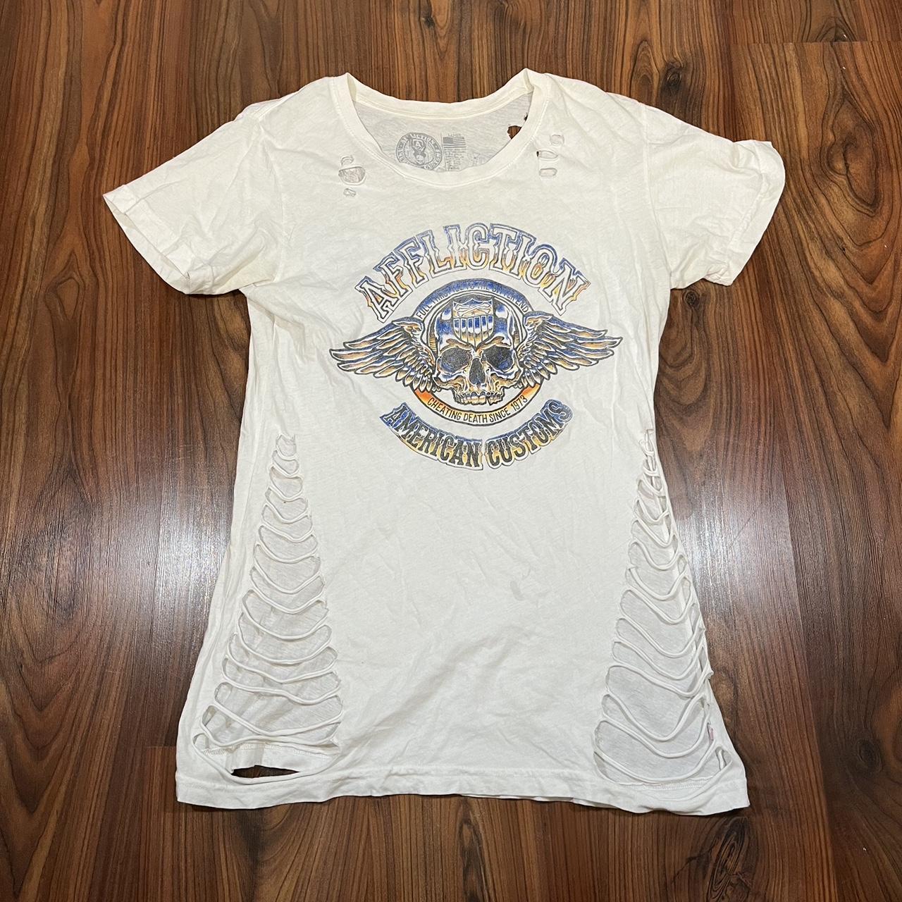 Y2K Affliction top, has a crazy front and back hit,... - Depop