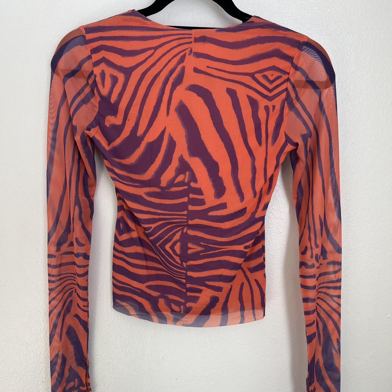 AFRM Noreen Top in Orange Zebra Lightly used XS - Depop