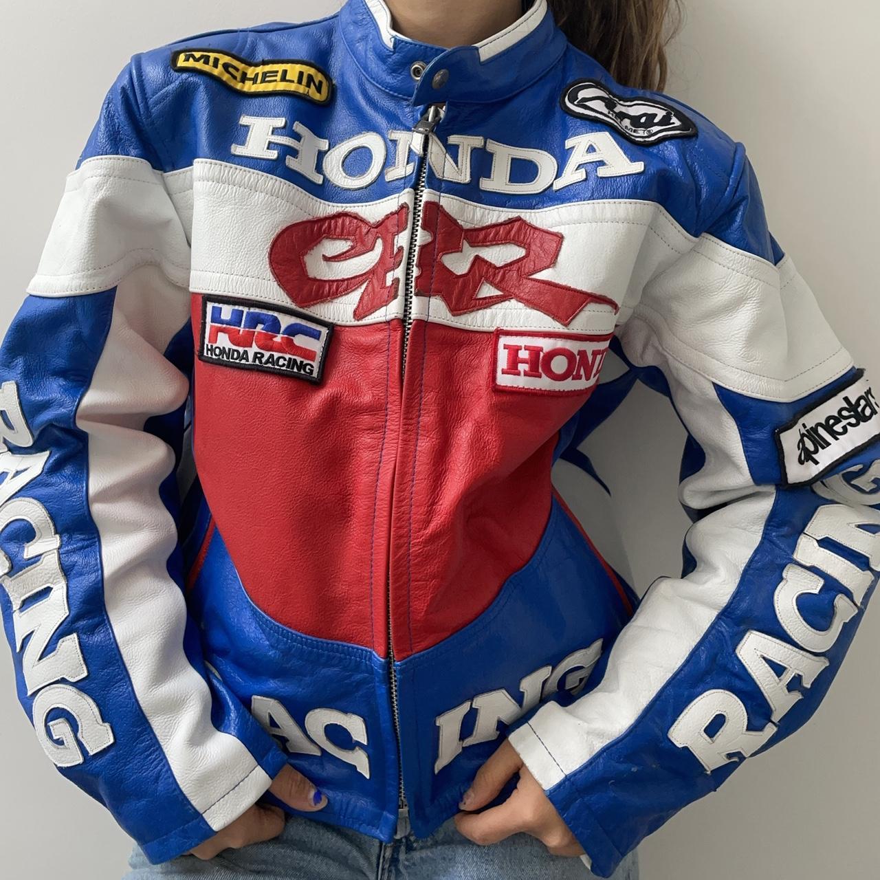 Motorcycle jacket / Motorbike Honda racing jacket... - Depop