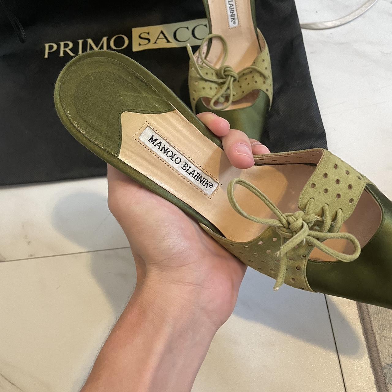 Manolo Blahnik green authentic heels #fashion... - Depop