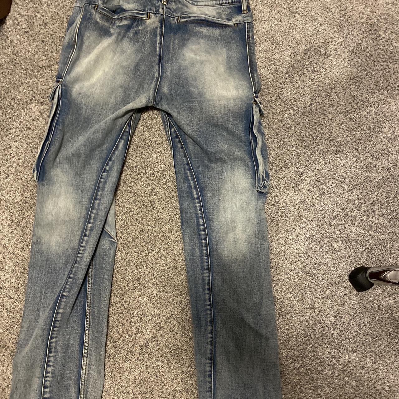 MNML Blue Raver Jeans Size 33 Runs big Cargo... - Depop