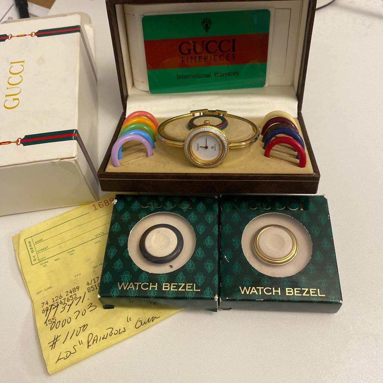 Authentic Vintage Gucci Watch with Interchangeable... - Depop