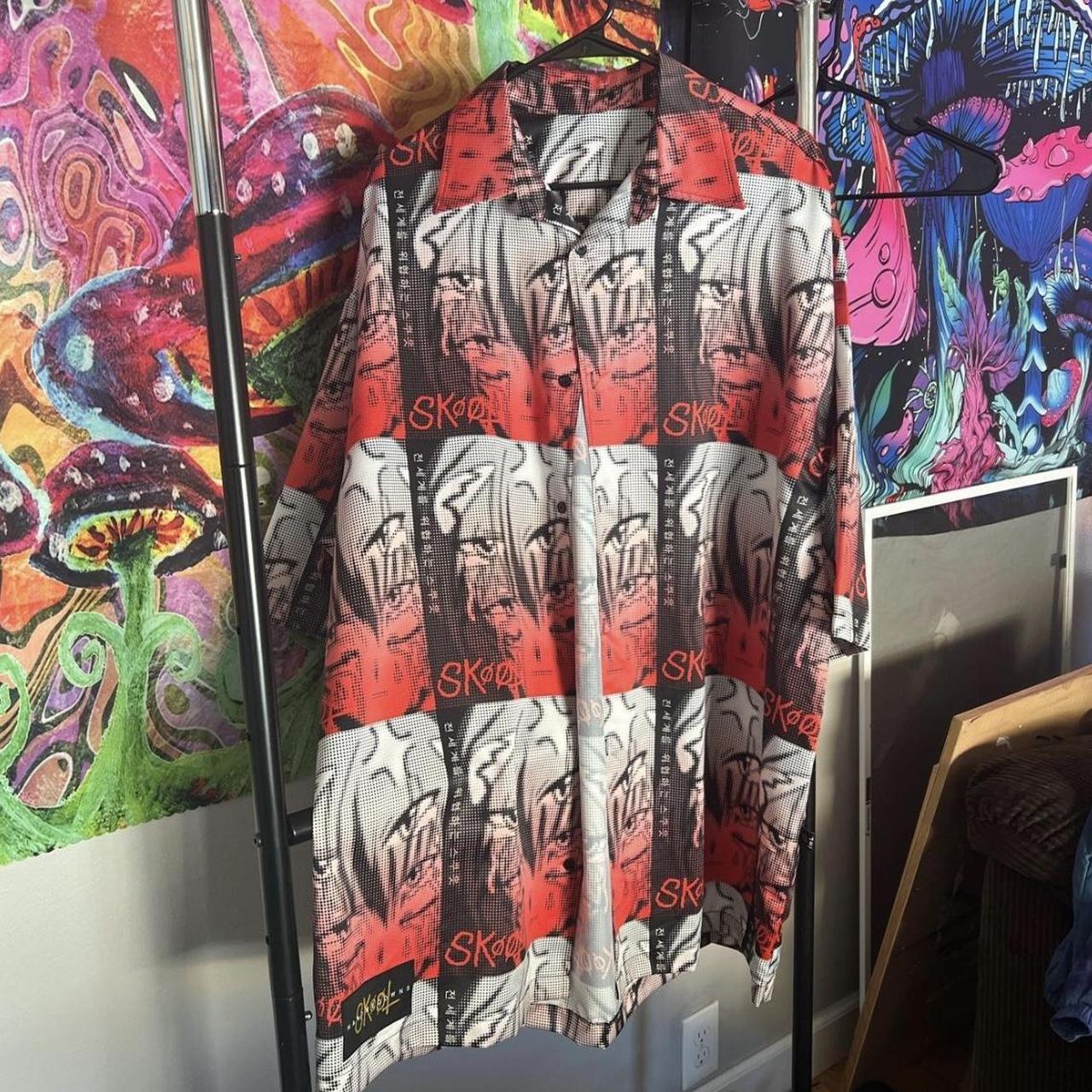 skoot apparel anime button down never worn out. this... - Depop