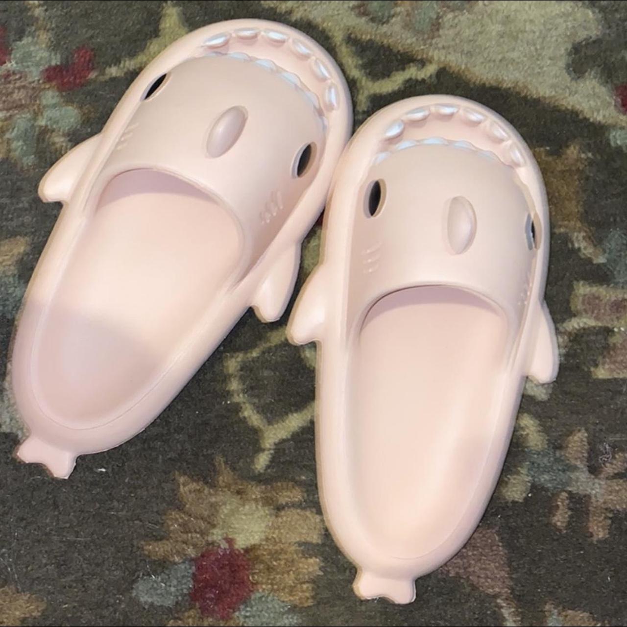 Baby pink shark slides :) CN 38-39 US 7.5-8 I accept... - Depop