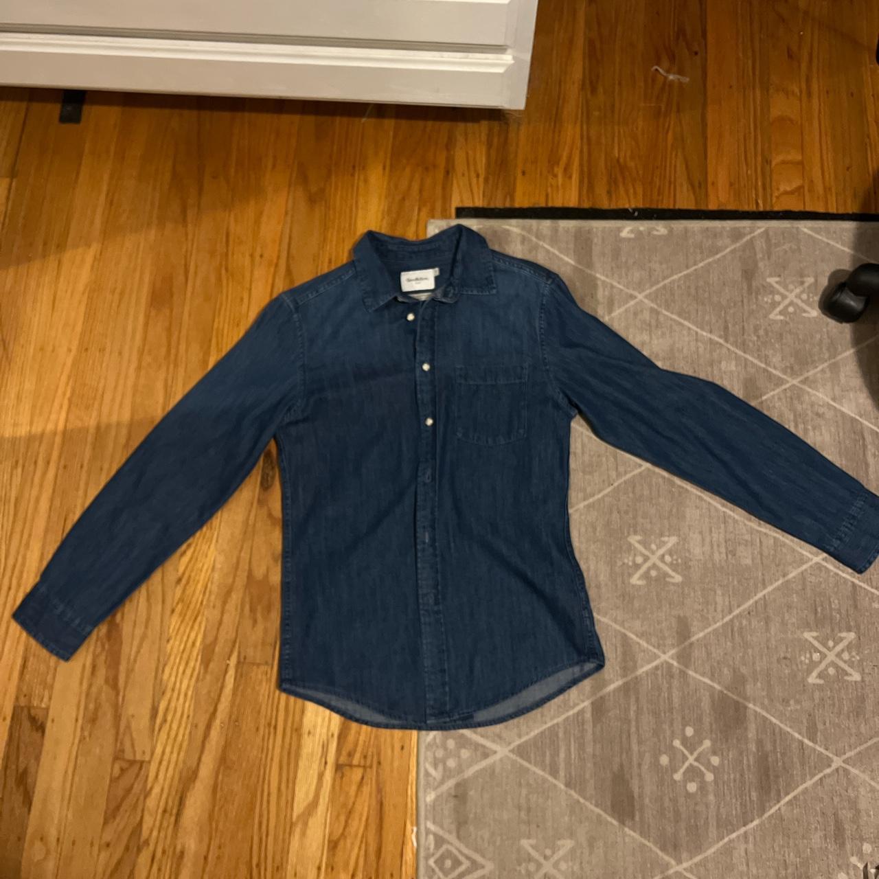 Goodfellow Dark Blue Denim Type Jacket - Depop