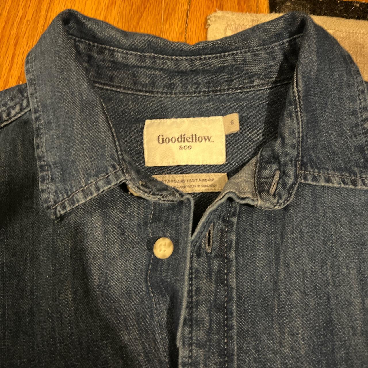 Goodfellow Dark Blue Denim Type Jacket - Depop