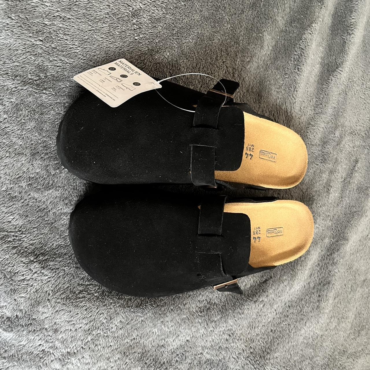 Black Suede Leather Boston Soft Footbed Birkenstock... - Depop