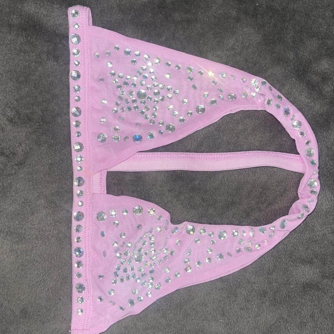 Pastel pink Club Exx top size S some rhinestone did... - Depop