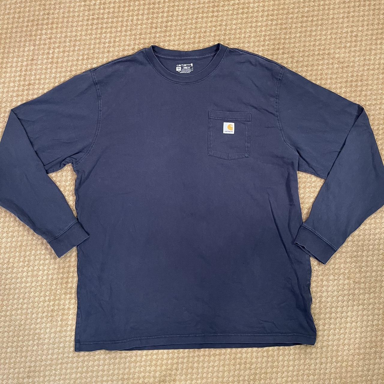 Carhartt faded navy color long sleeve. Faded but no... - Depop