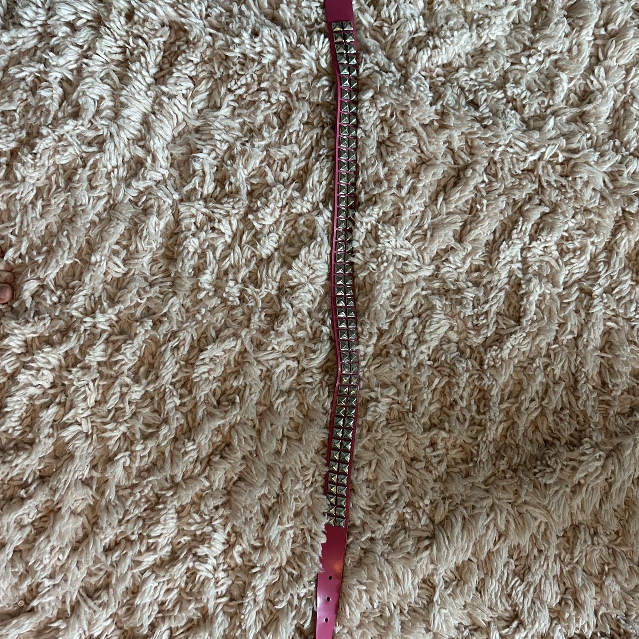 2000s SCENE KID HOT PINK STUDDED BELT VINTAGE HOT... - Depop