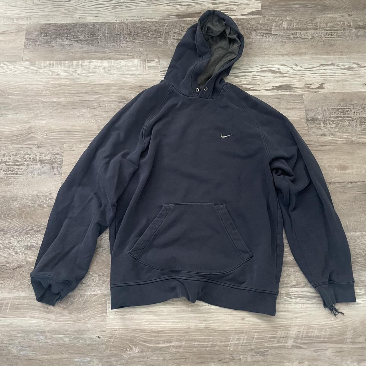 Sick vintage navy nike sweatshirt! The ends of the... - Depop