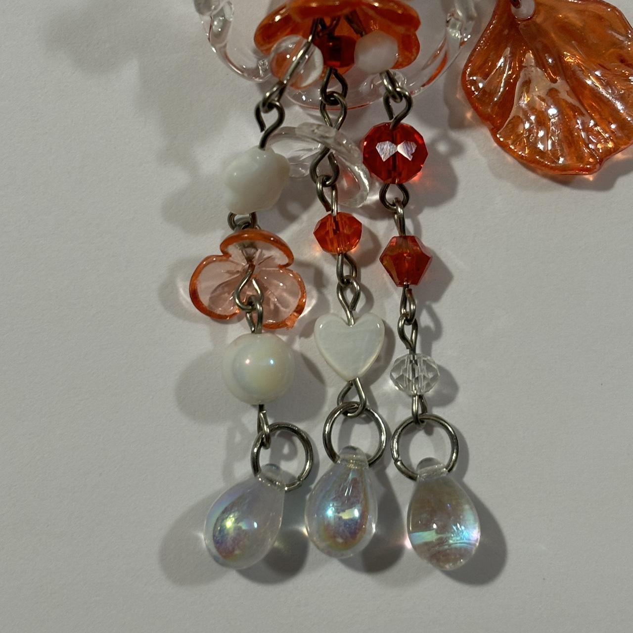 handmade red jellyfish phone charm please handle... - Depop