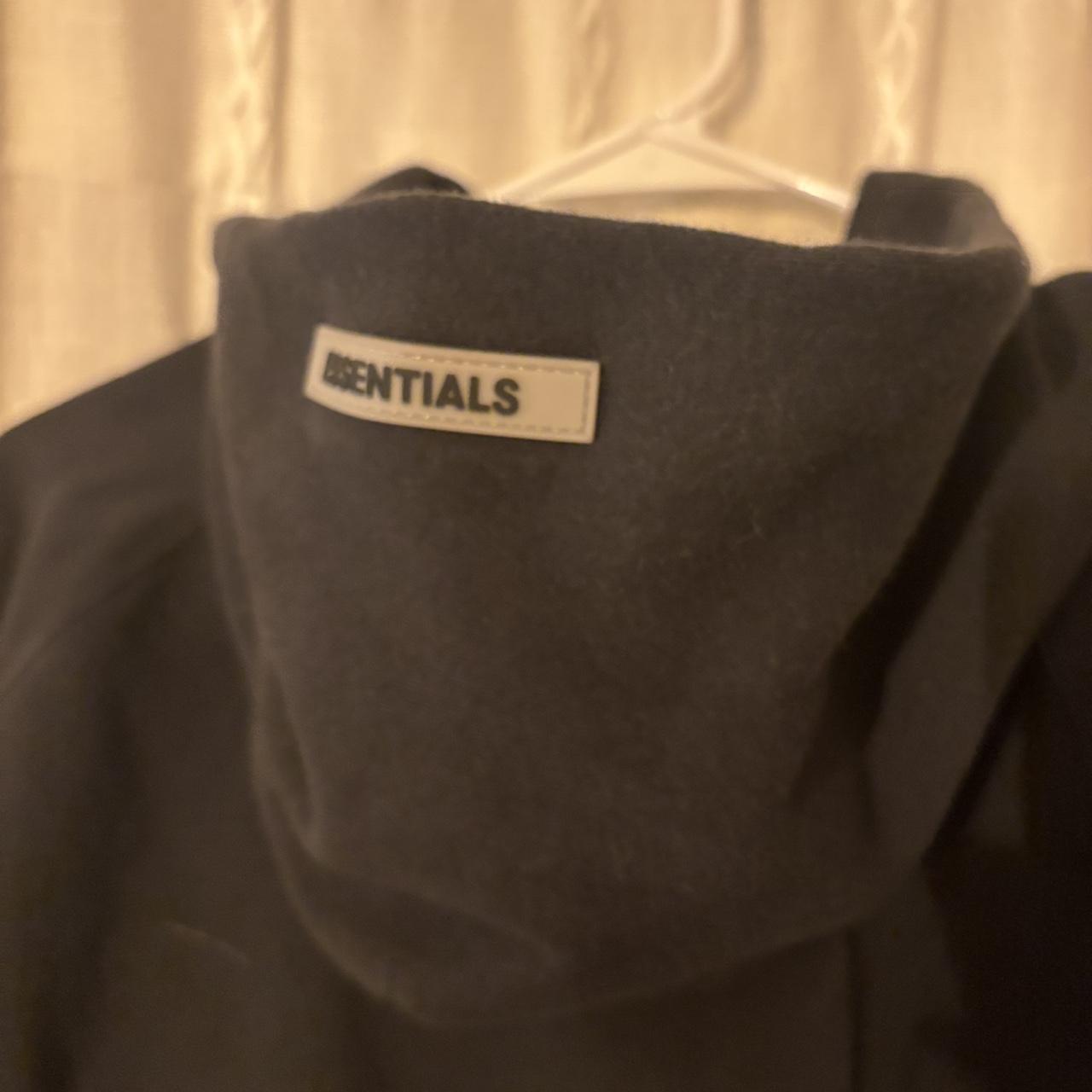 black essentials hoodie (runs a little baggie) - Depop
