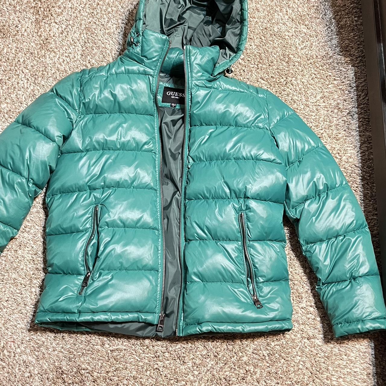 Medium Green Guess Jacket Never Worn - Depop