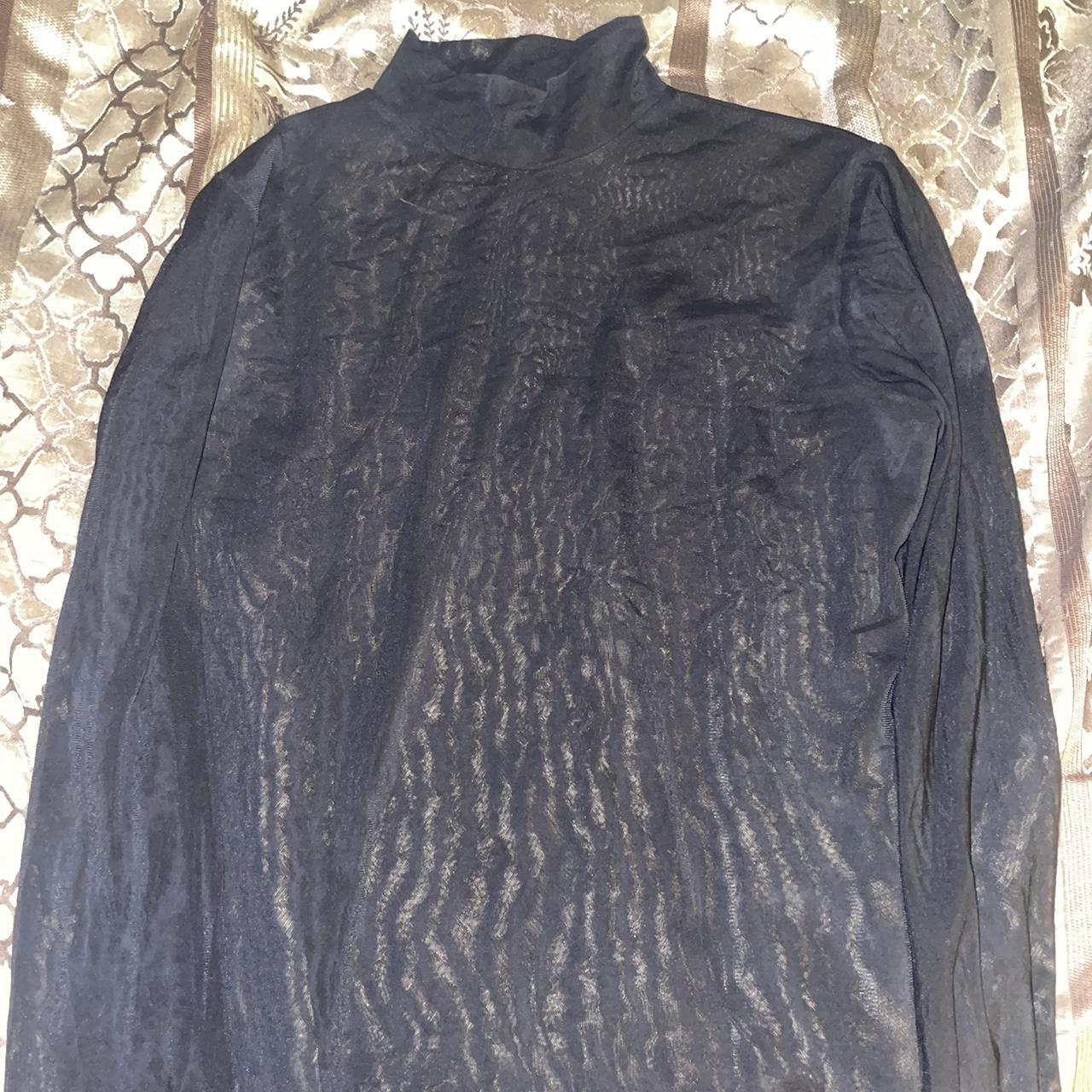 Sheer mesh top black one size - Depop
