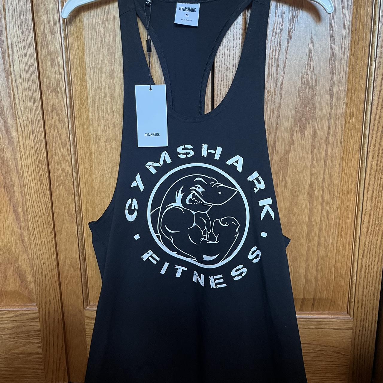 Gymshark Black Legacy Stringer in Medium Brand New - Depop