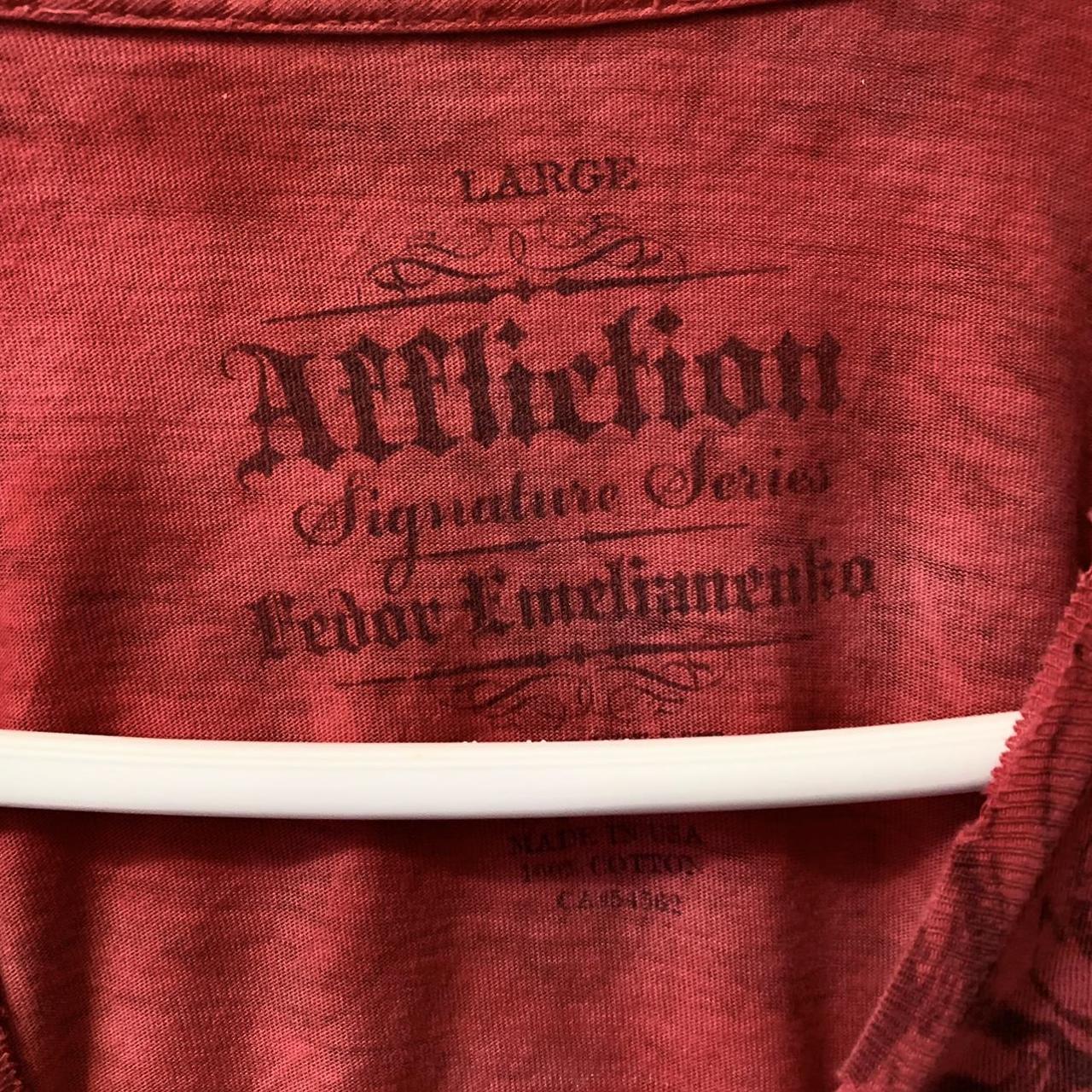 affliction cross back baggy shirt (barley wore it) - Depop