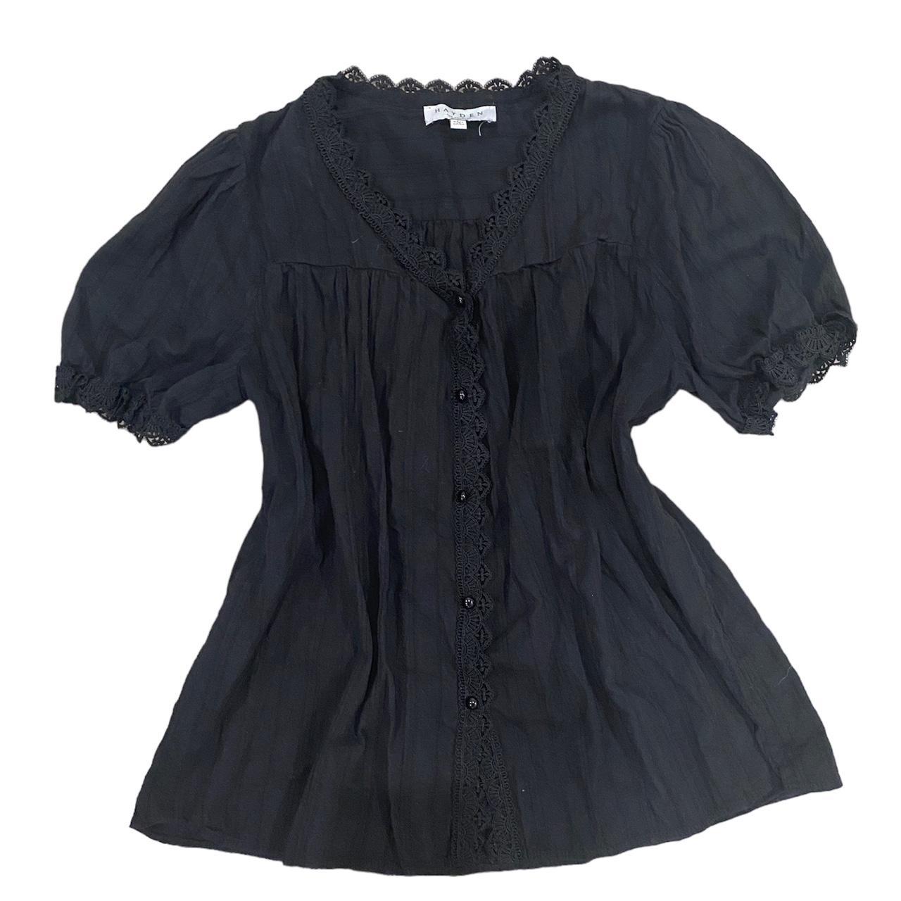 Black lacy horror game protagonist blouse brand:... - Depop