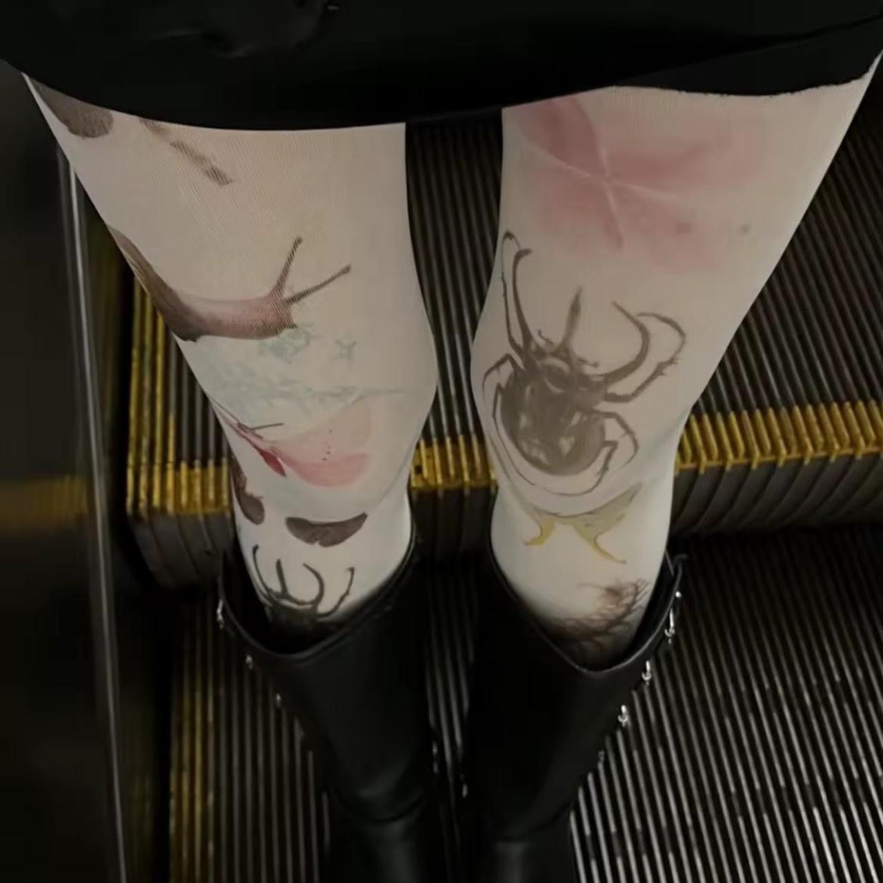BRAND NEW unique bug tights 🐛 one size but fits... | Depop