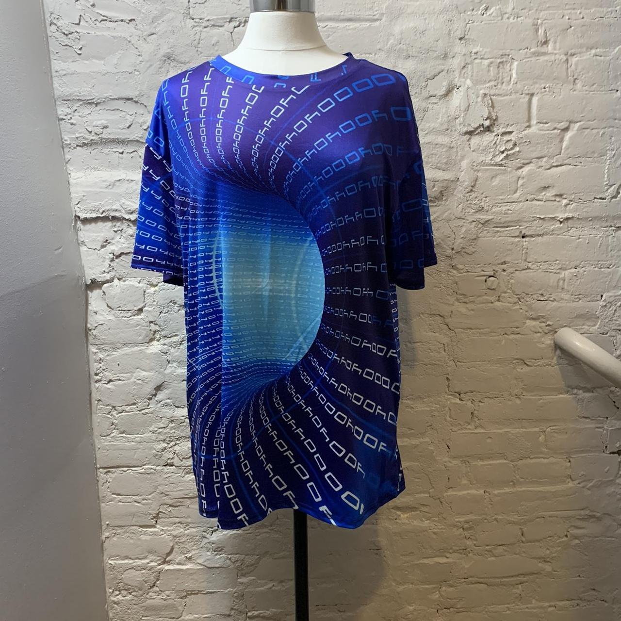 Medium Unbranded Y2K Matrix graphic print shirt #y2k... - Depop