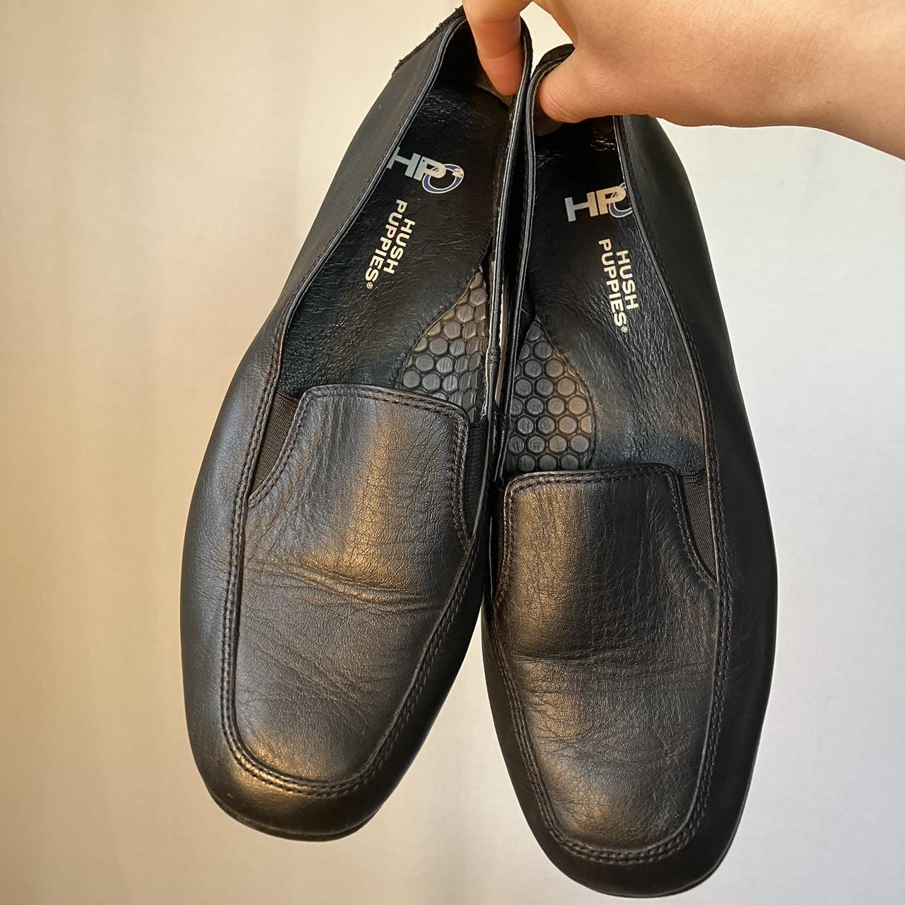 Leather hush puppies! Some wear on the inside lining... - Depop