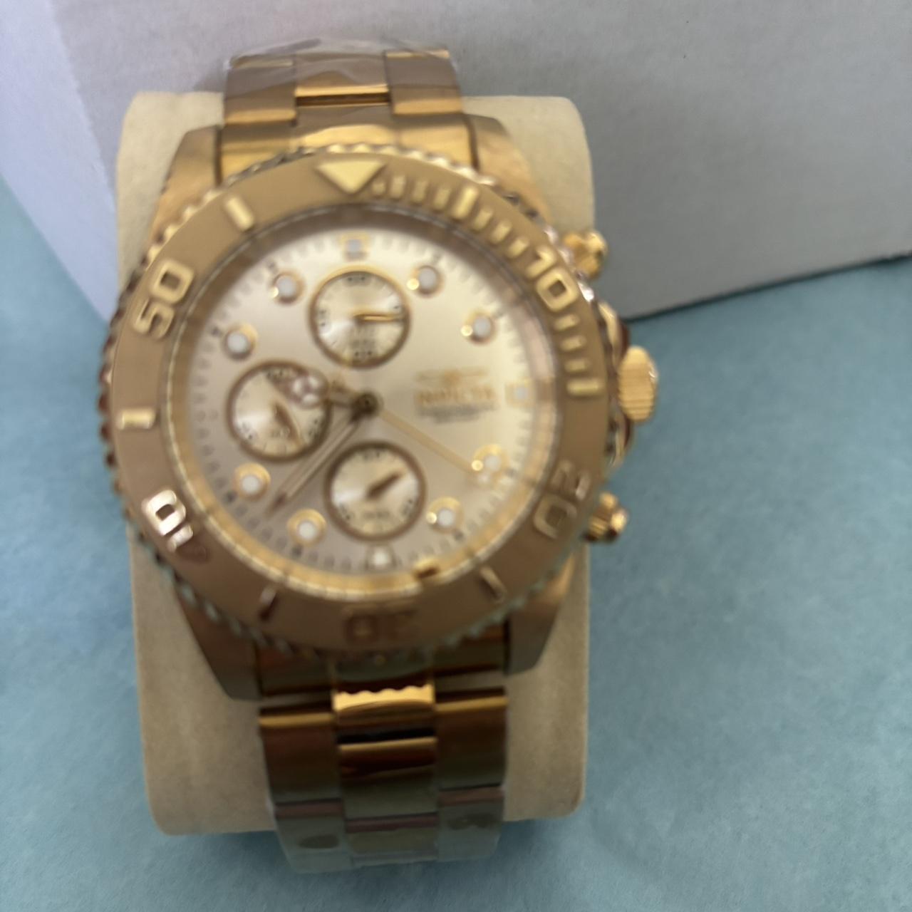 Gold and white Invicta watch #luxurywatches | Depop