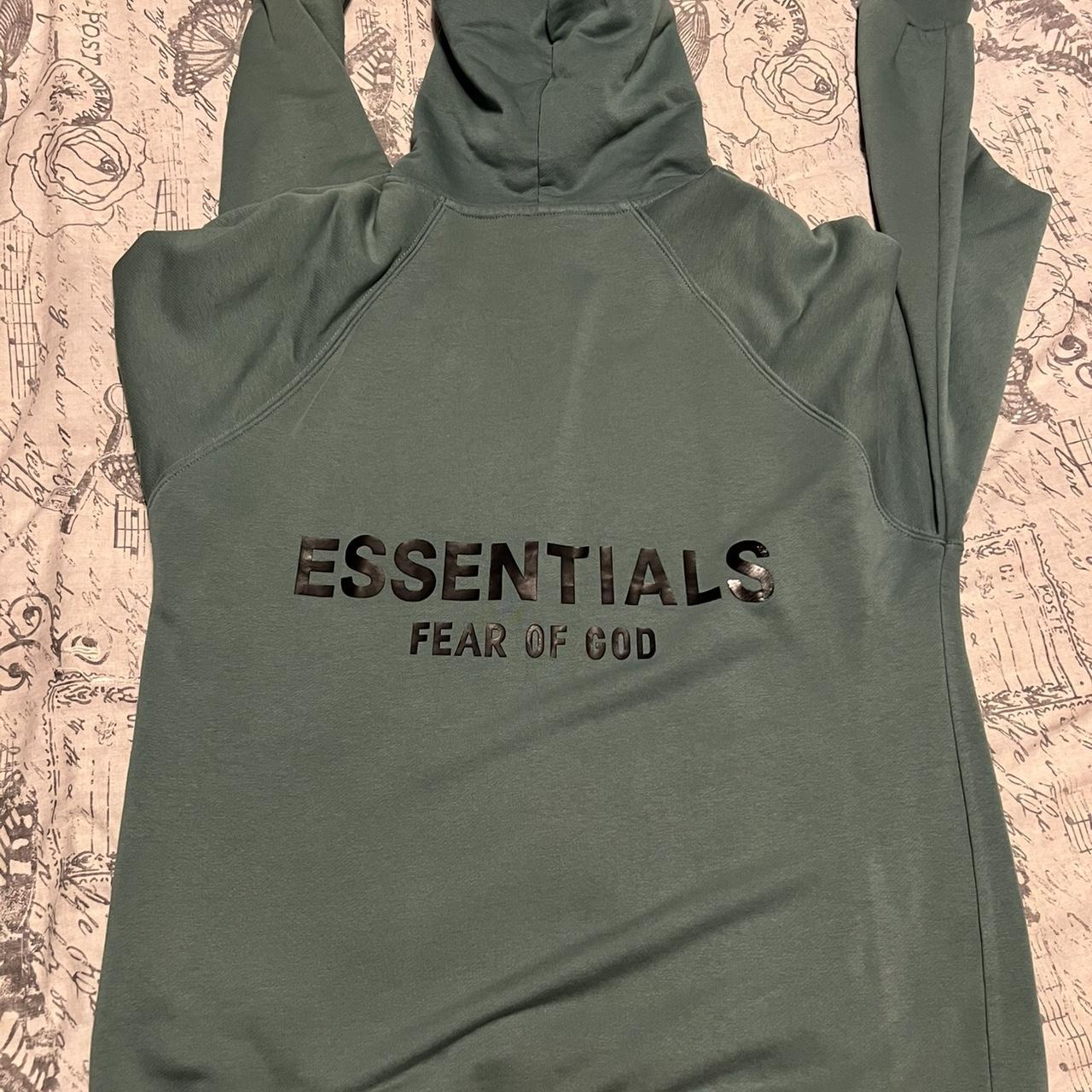 Essentials Hoodie Size L Green/mint colour Size... - Depop