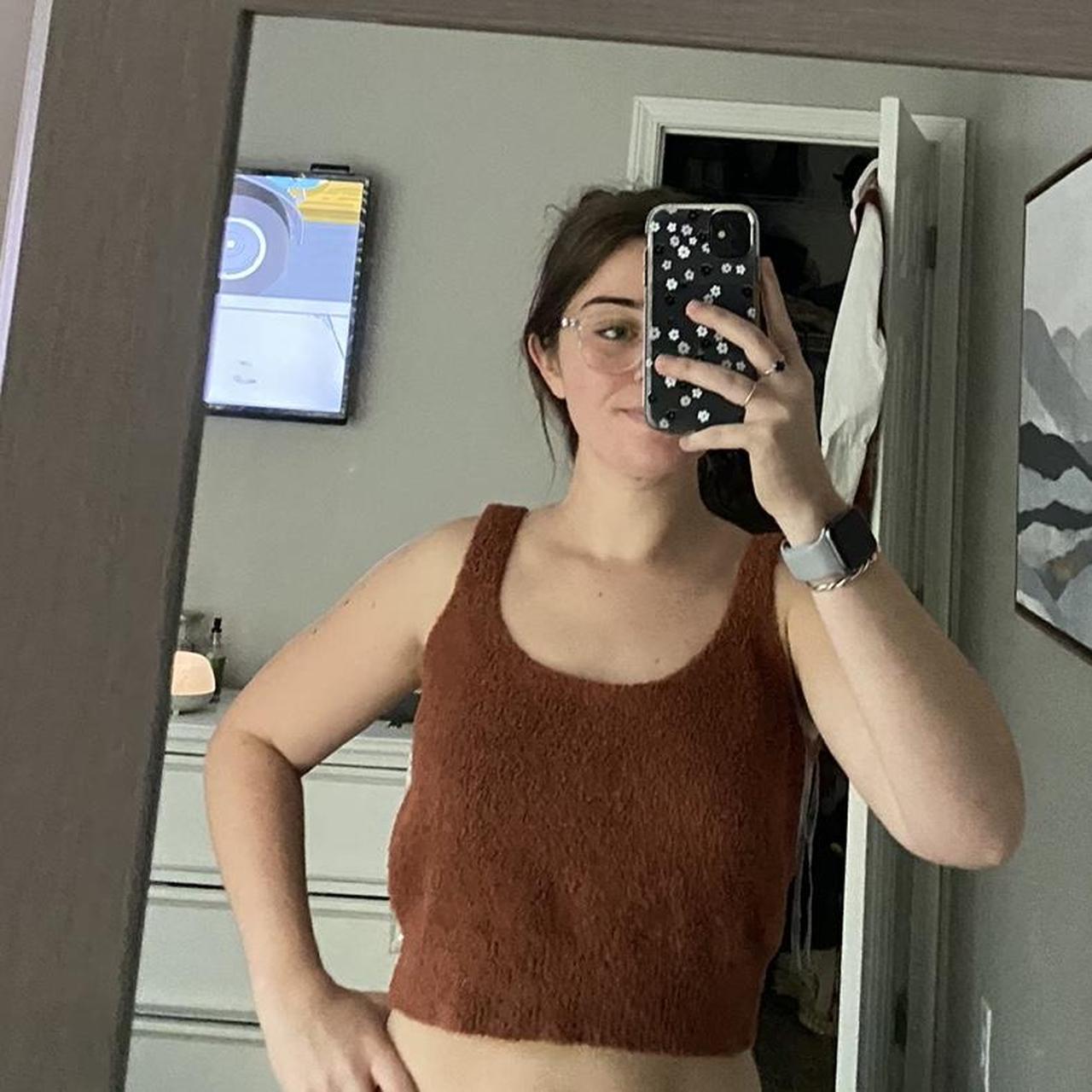 The cutest fuzzy crop top. So good for a cozy night... - Depop