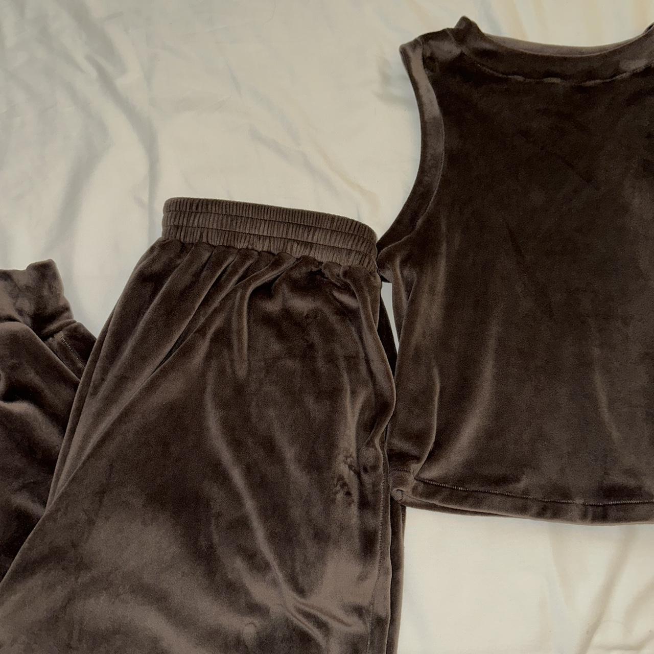 skims velour sweat suit set / top is a size medium /... - Depop