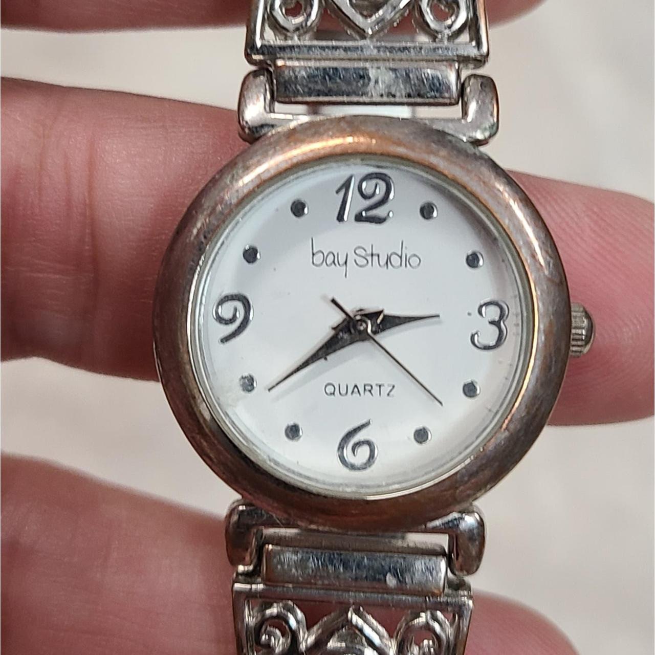 Bay Studio Women's Silver Tone Watch. This watch is... - Depop